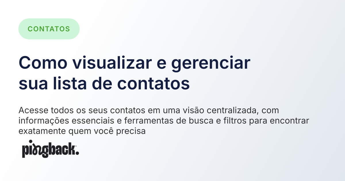 Como visualizar e gerenciar sua lista de contatos — Help Center
