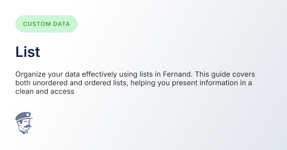 List — Fernand Docs