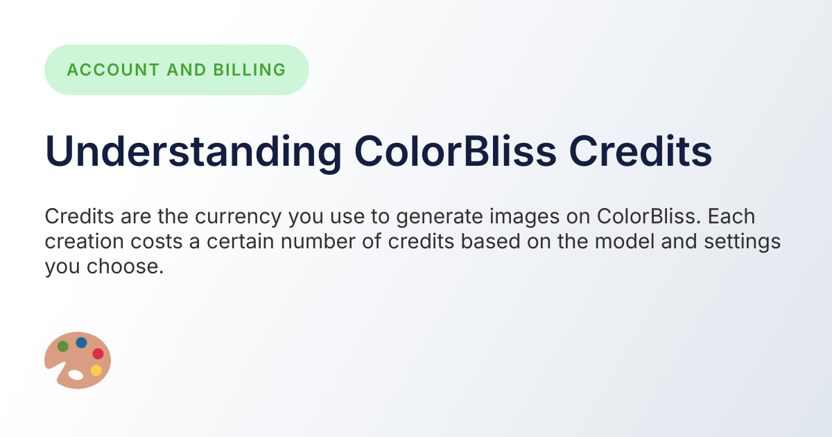 Understanding ColorBliss Credits — ColorBliss Help Center