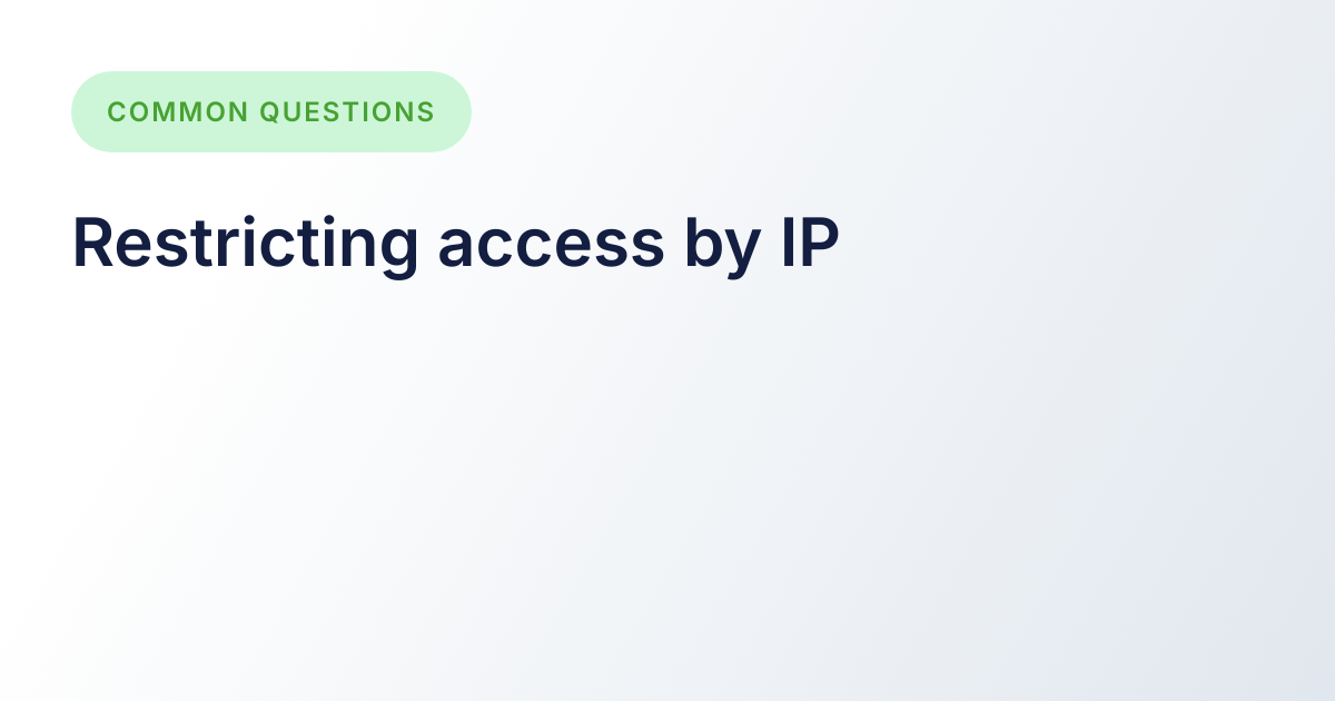 Restricting access by IP — DeployBot Help Center