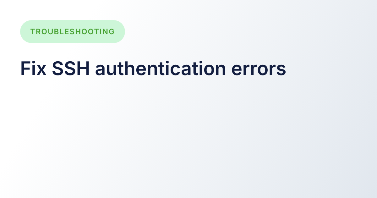 Fix SSH authentication errors — DeployBot Help Center