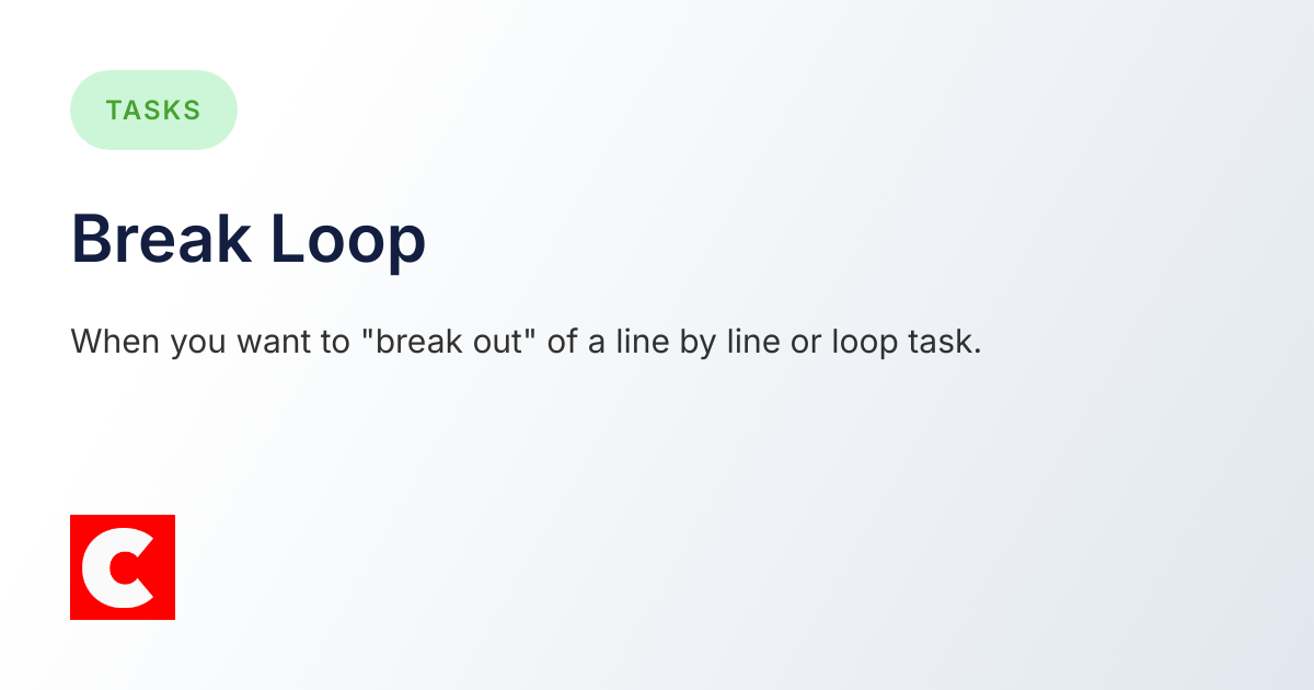 Break Loop — Chibi Help Center