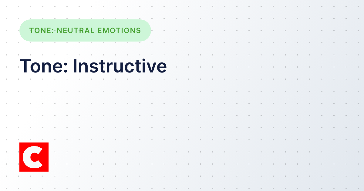 Tone: Instructive — Chibi Help Center