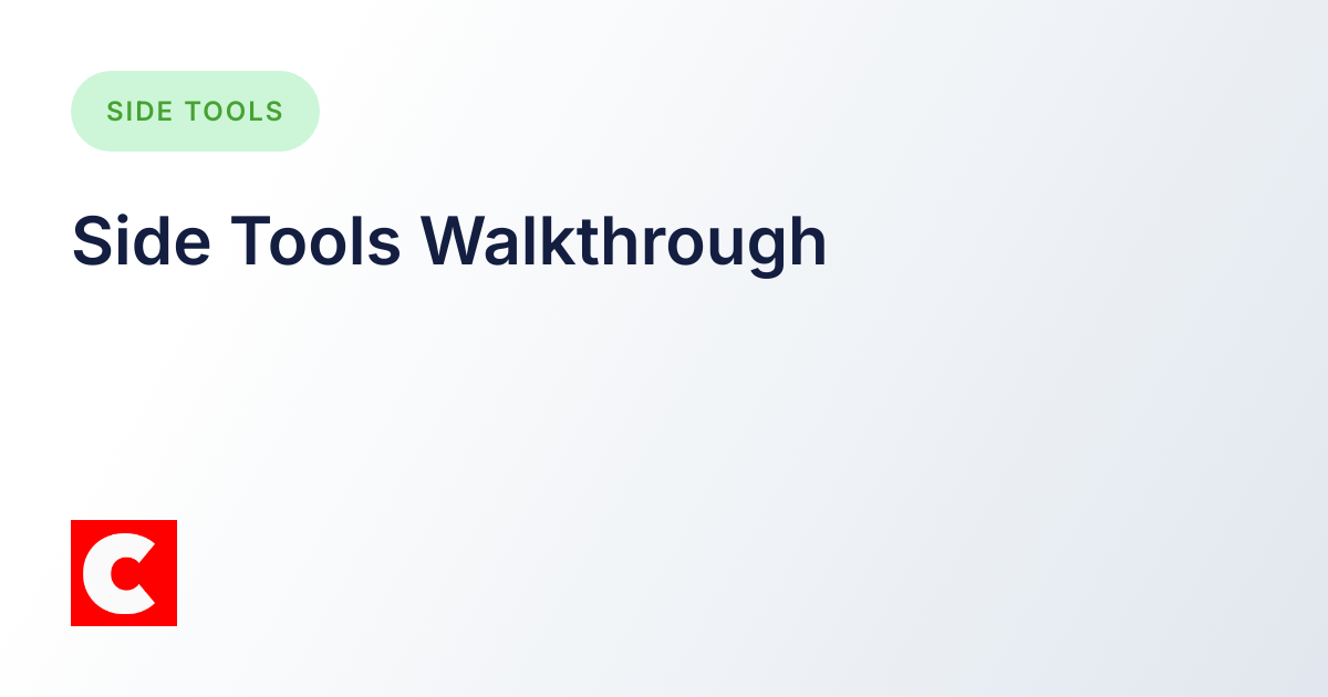Side Tools Walkthrough — Chibi Help Center