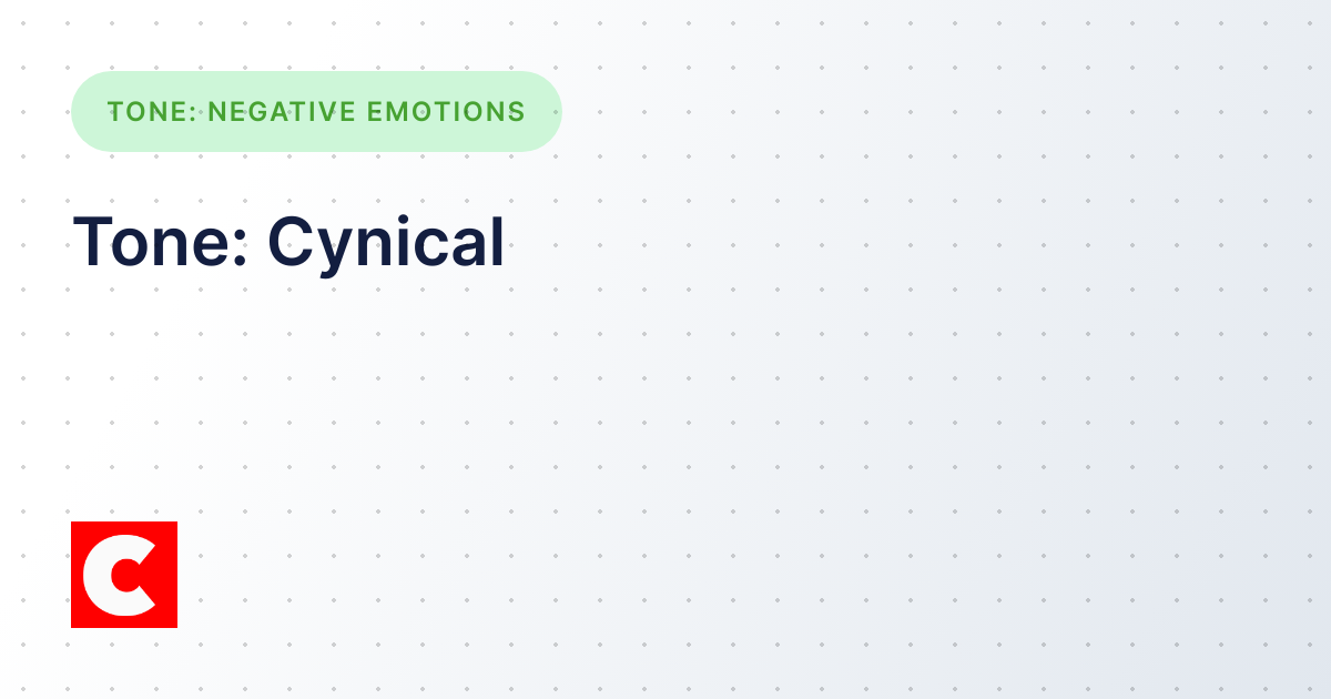Tone: Cynical — Chibi Help Center