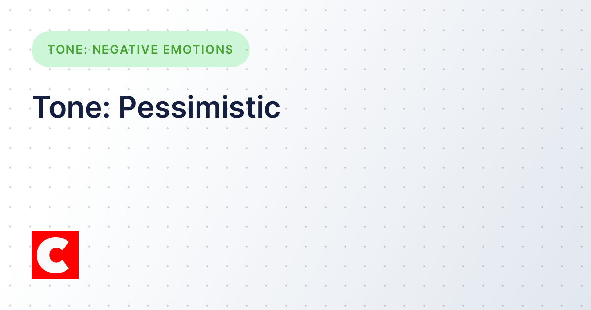 Tone: Pessimistic — Chibi Help Center